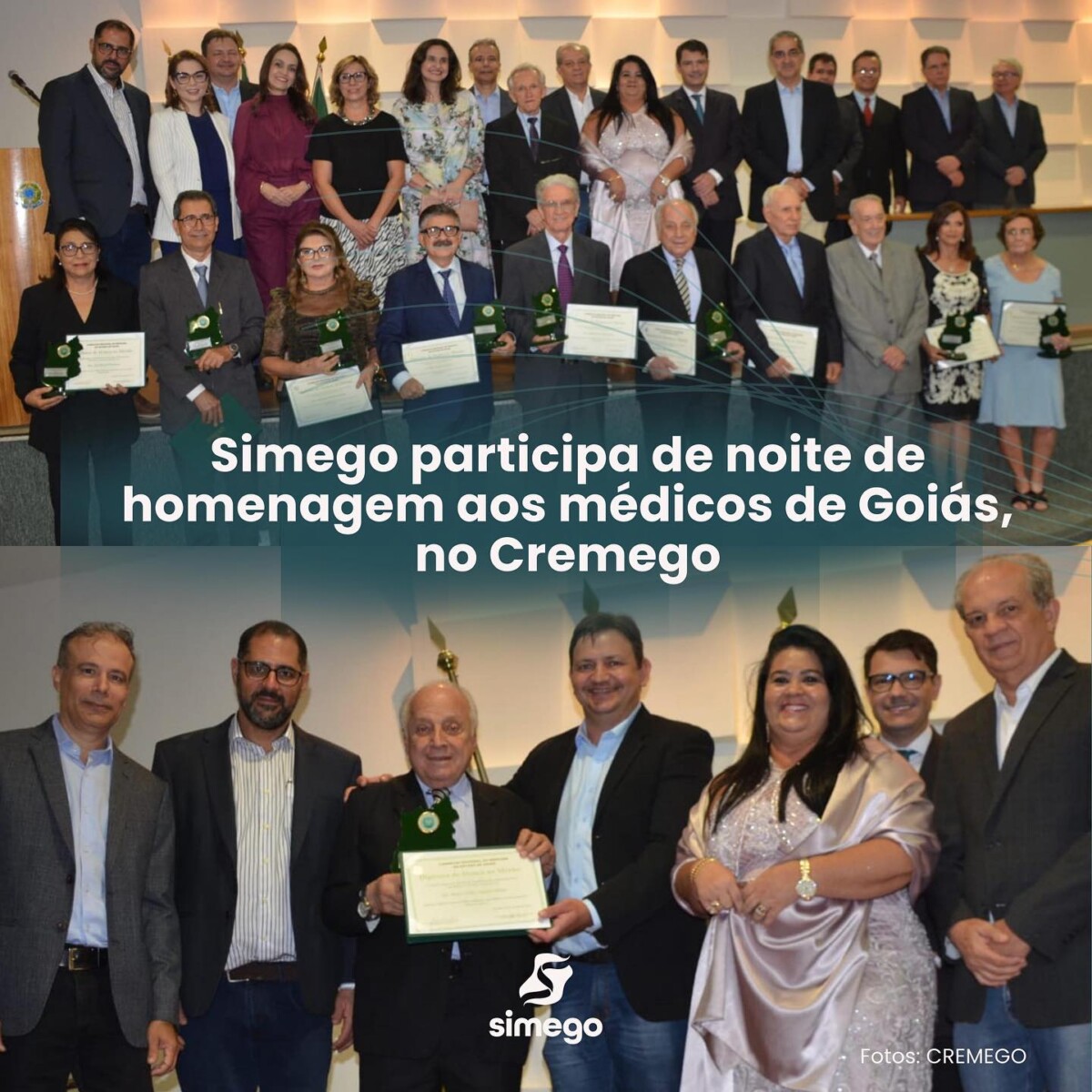 Simego participa de noite de homenagem aos médicos de Goiás, no Cremego ...